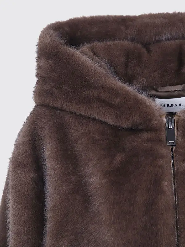 PAROSH Short Faux-fur Jacket P.a.r.o.s.h. With Classic Collar And Zip Closure