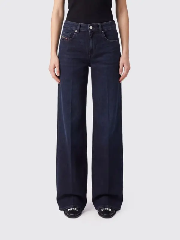 DIESEL® D-akemi High-waisted Wide-leg Jeans In Stretch Denim
