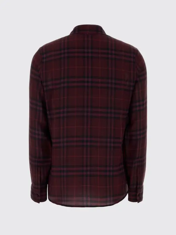 Burberry Tartan Print Silk Shirt With Pussy-bow Collar