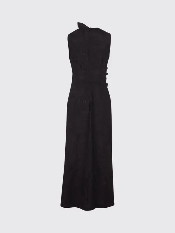 Ulla Johnson Crêpe Sheath Midi Dress With Ruffles And Front Slit