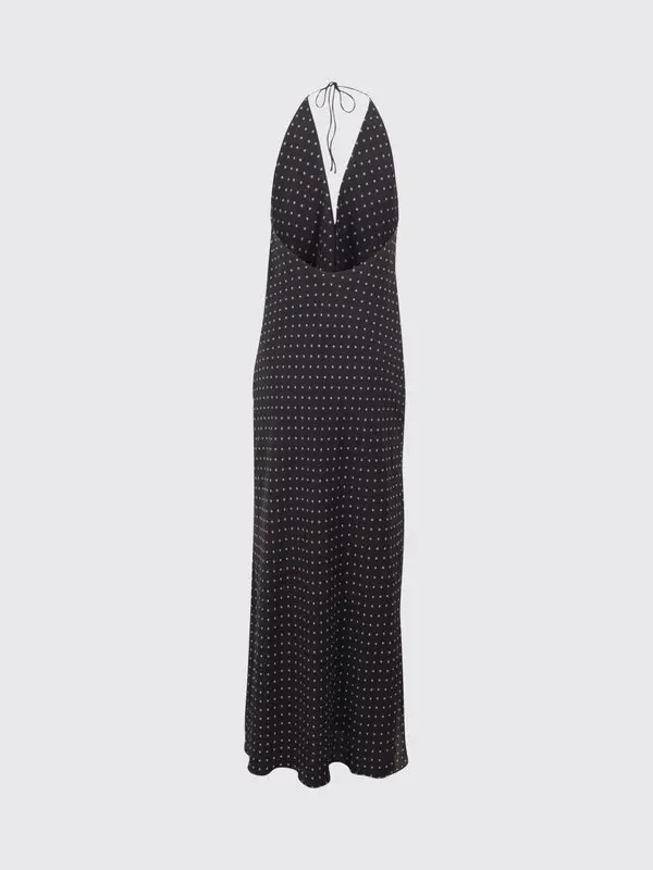 ROTATE BY BIRGER CHRISTENSEN Polka-dot Crêpe Halterneck Long Evening Gown