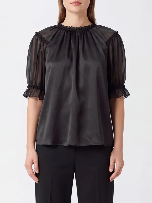 Ulla Johnson Alina Silk Blouse With Puff Sleeves
