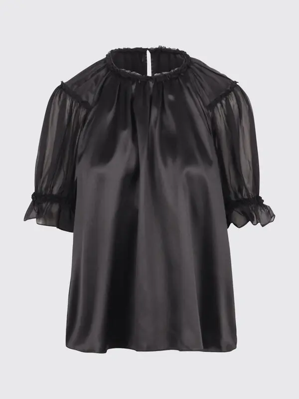 Ulla Johnson Alina Silk Blouse With Puff Sleeves