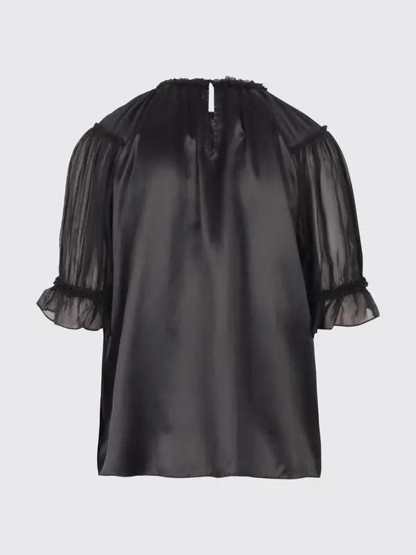 Ulla Johnson Alina Silk Blouse With Puff Sleeves
