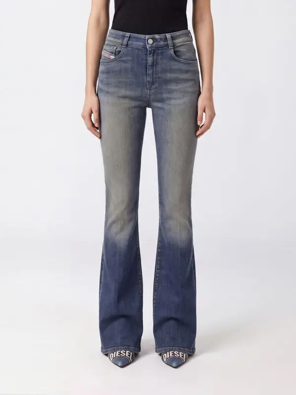 DIESEL® 1973 D-partt Mid-rise Flared Jeans In Cotton Denim - Blue