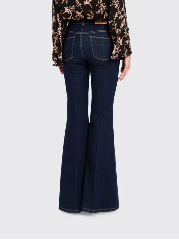 TWINSET High-waisted Flared Jeans In Stretch Cotton