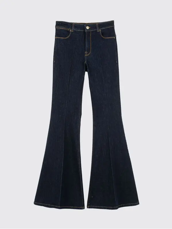 TWINSET High-waisted Flared Jeans In Stretch Cotton