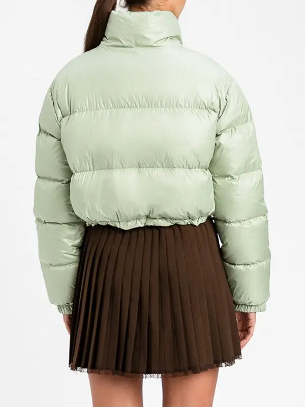 TWINSET Short Quilted Puffer Jacket With High Neck And Zip Closure