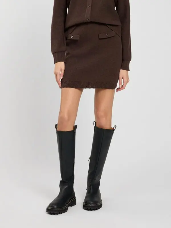 TWINSET High-waisted Slim-fit Knit Mini Skirt