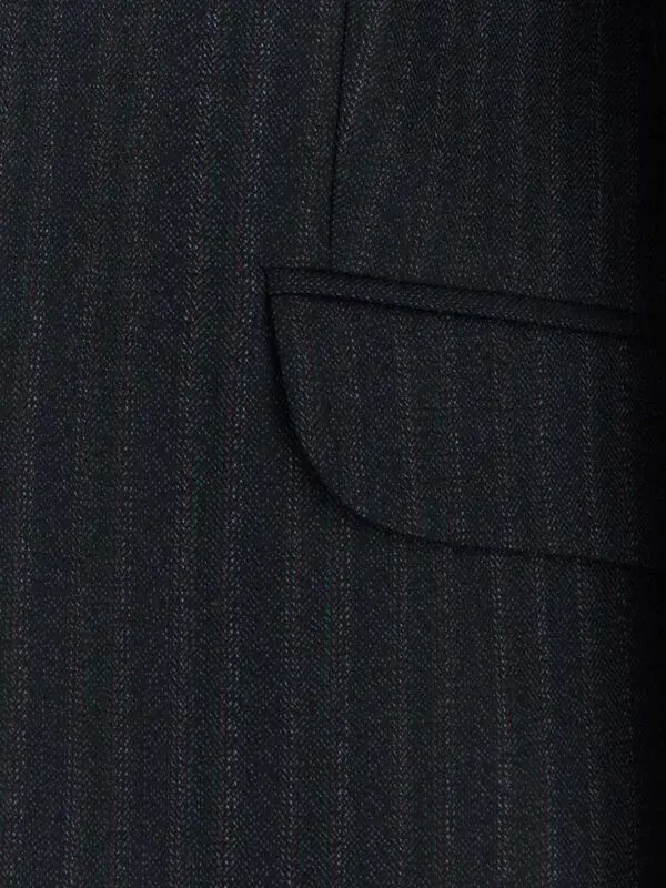 JIL SANDER Blue Pinstriped Wool Single-breasted Blazer