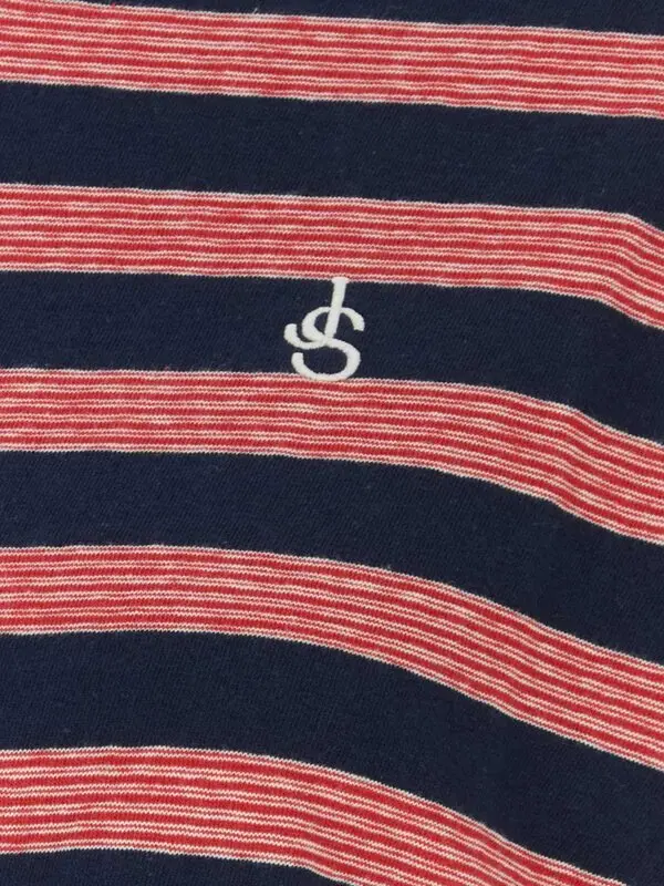 JIL SANDER Striped Cotton T-shirt With Crew Neck And Embroide Logo