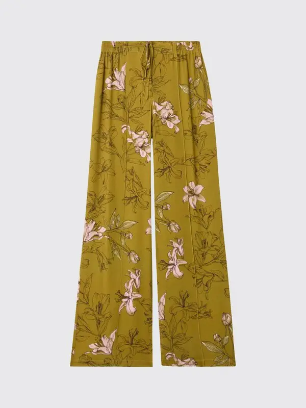TWINSET High-waisted Floral Print Viscose Palazzo Trousers