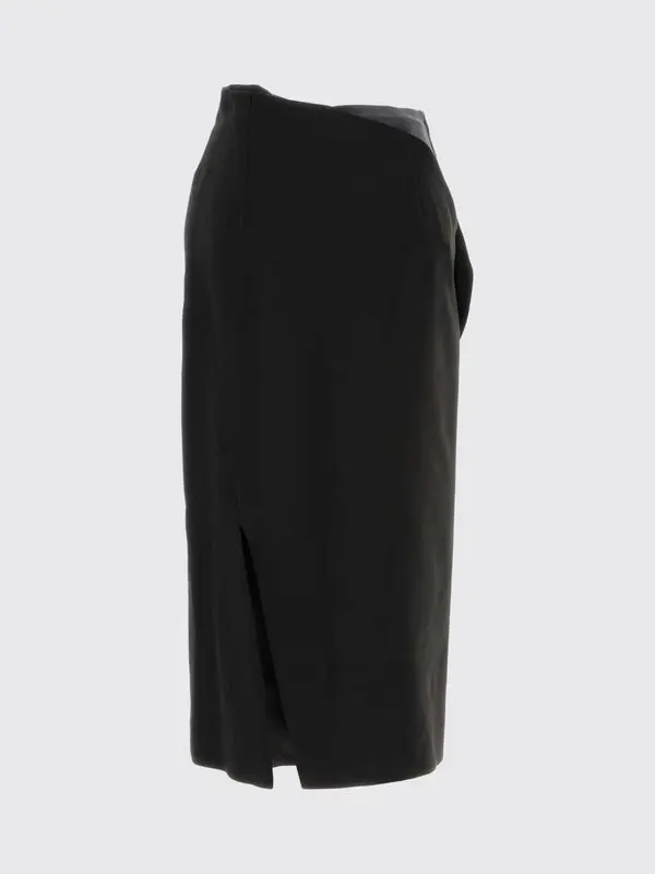 JIL SANDER Draped Silk And Virgin Wool Midi Pencil Skirt