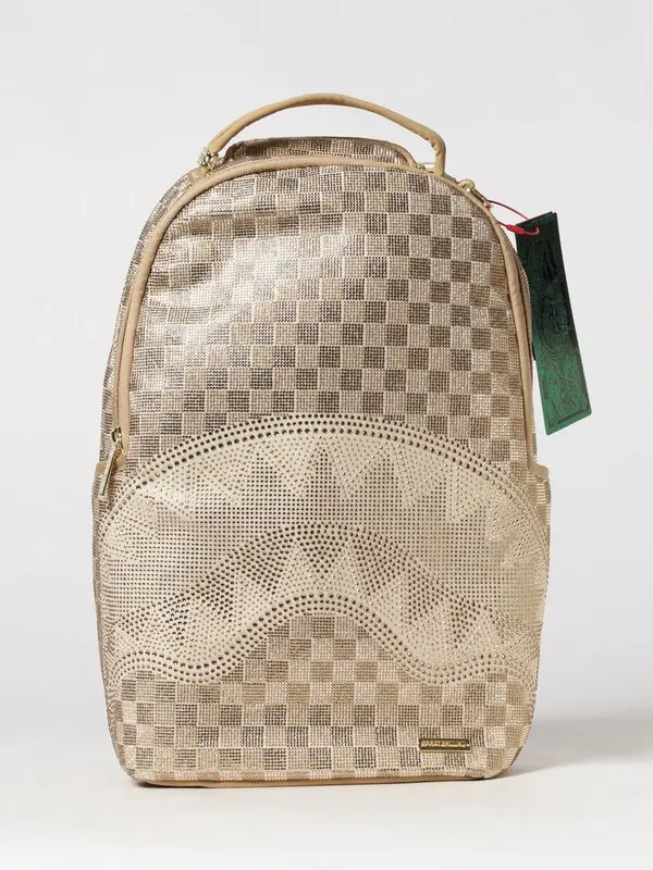 SPRAYGROUND 2 Tone Trinity Backpack With Check Pattern And Rhinestone Logo