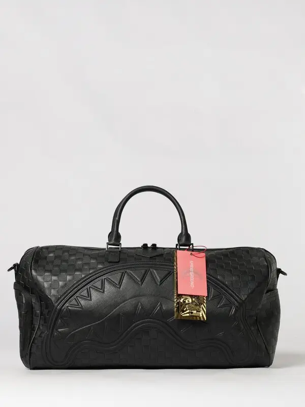 SPRAYGROUND Raised Check Travel Bag In Coated Cotton With Embossed Pattern