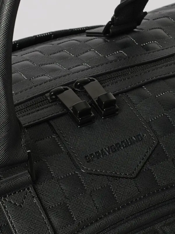 SPRAYGROUND Raised Check Travel Bag In Coated Cotton With Embossed Pattern