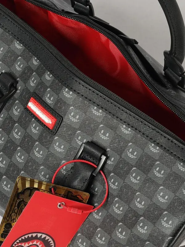 SPRAYGROUND Sharks In Paris Travel Duffle Bag In Check Coated Cotton