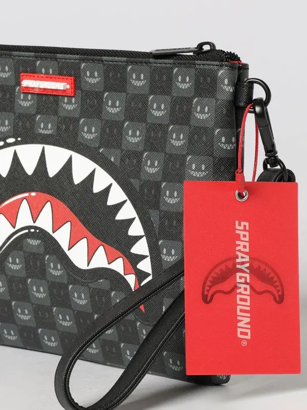 SPRAYGROUND Sharks In Paris Pouch In Coated Cotton With Removable Shoulder Strap