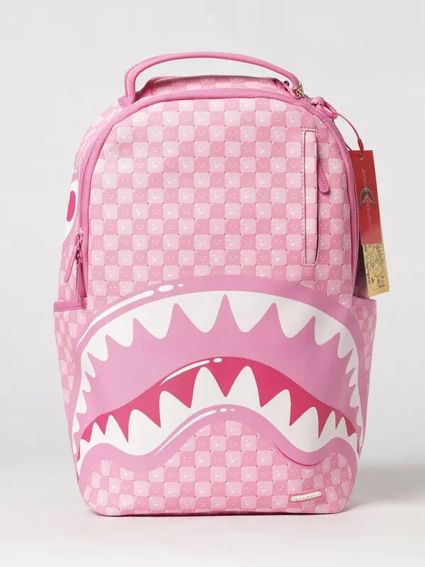 SPRAYGROUND Checkerboard Pattern And Logo Print Backpack In Coated Cotton