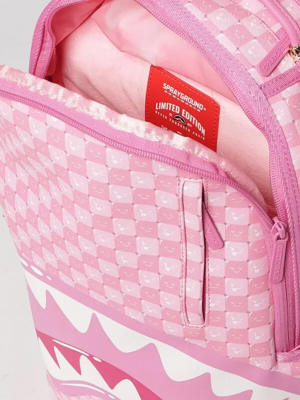 SPRAYGROUND Checkerboard Pattern And Logo Print Backpack In Coated Cotton