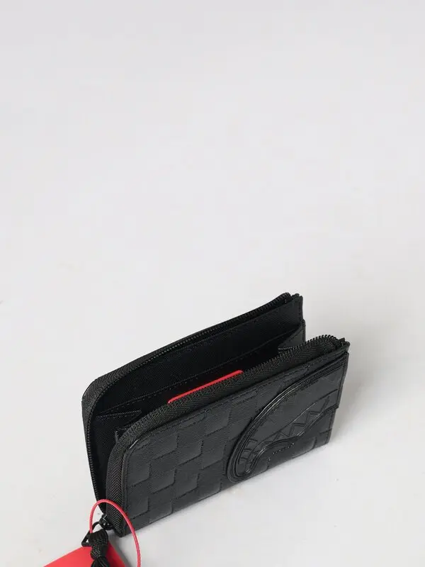 SPRAYGROUND Embossed Logo Coated Cotton Wallet With Zip Closure