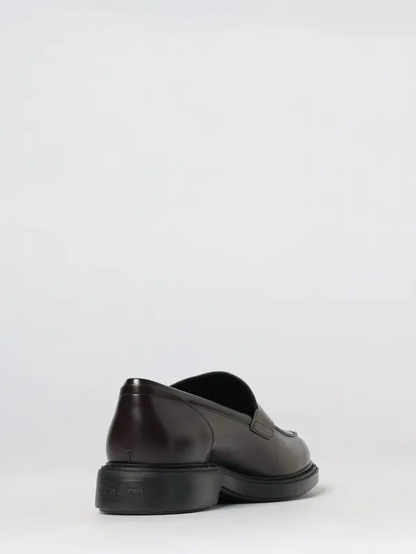 Hogan H704 Brushed Leather Penny Loafers With Raised Apron Toe