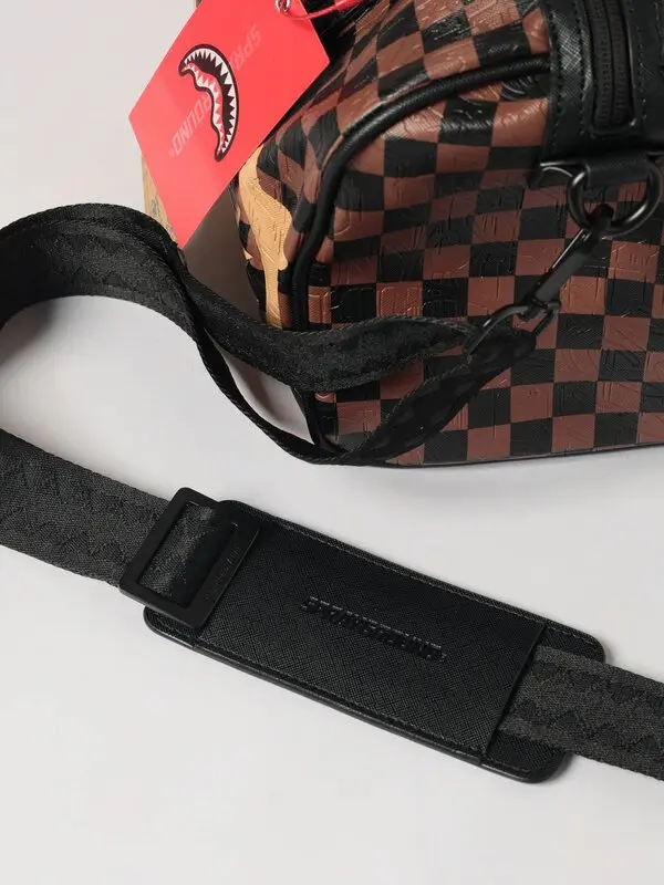 SPRAYGROUND Henny Melt Mini Check Print Coated Cotton Duffle Bag