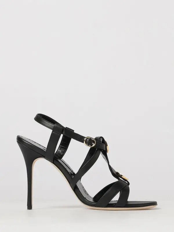 Manolo Blahnik Giza Embroidered Nappa Leather Stiletto Sandals