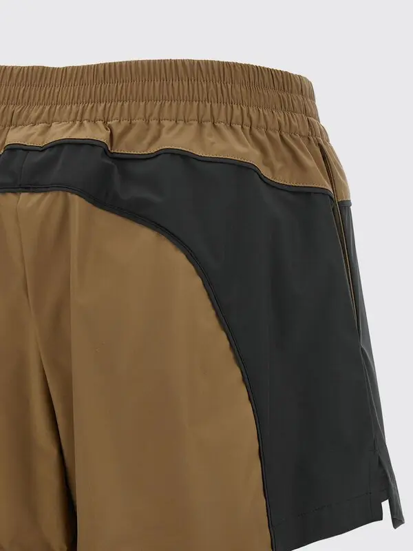Balenciaga High-waist Technical Fabric Shorts With Contrasting Logo - Camel
