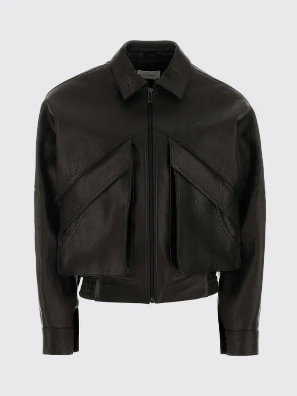 Magda Butrym Cropped Sheepskin Leather Jacket With Dropped Shoulders