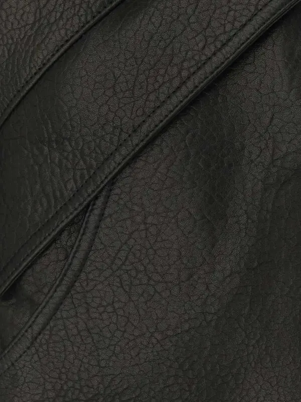 Magda Butrym Cropped Sheepskin Leather Jacket With Dropped Shoulders