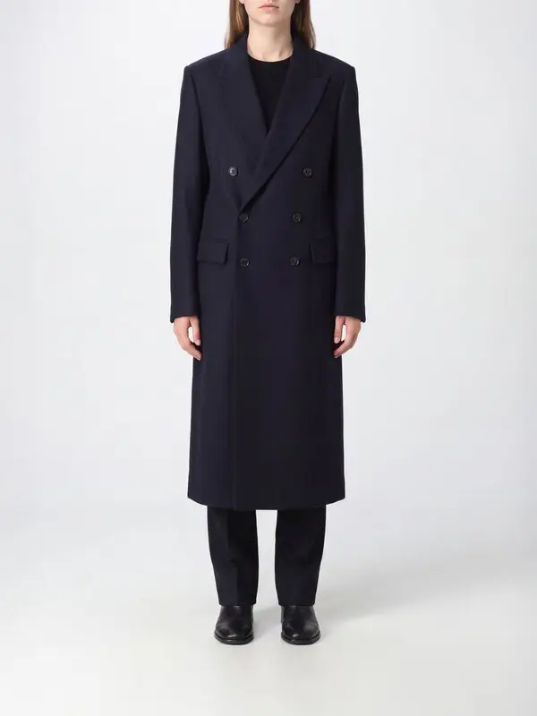 Dries Van Noten Relaxed Fit Double-breasted Long Coat In Pure Wool