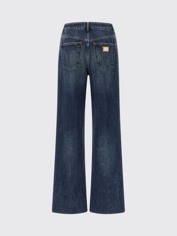 Dolce & Gabbana High-waisted Wide-leg Jeans In Cotton Denim