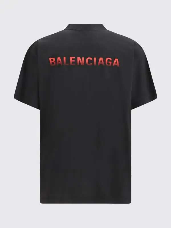 Balenciaga Cotton T-shirt With Contrasting Logo And Dropped Shoulders