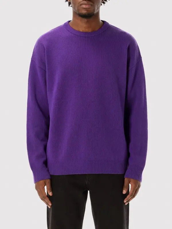 Balenciaga Crewneck Wool Sweater With Dropped Shoulders And Regular Fit - Violet
