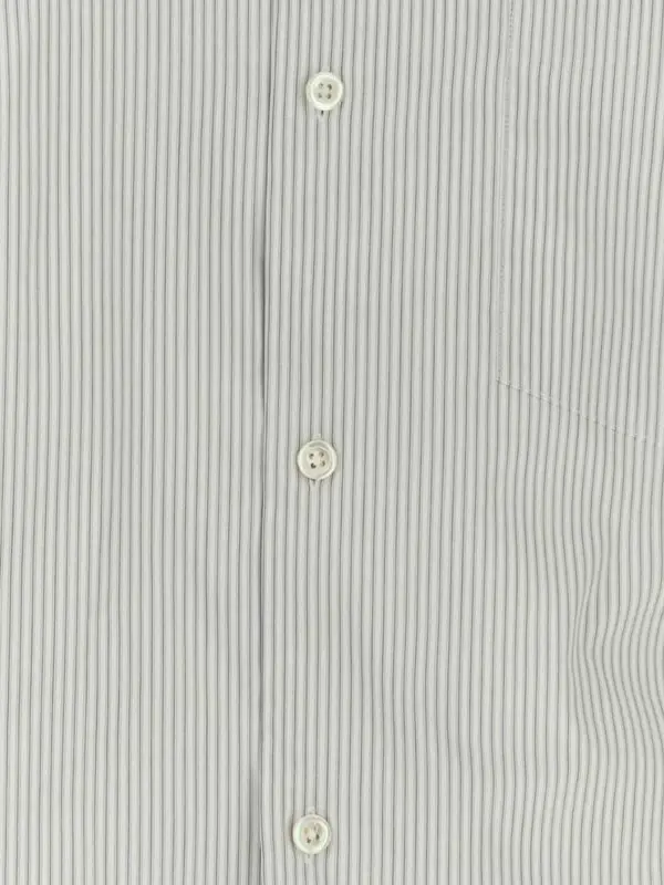 THE ROW Striped Stretch-cotton Shirt With Cuban Collar