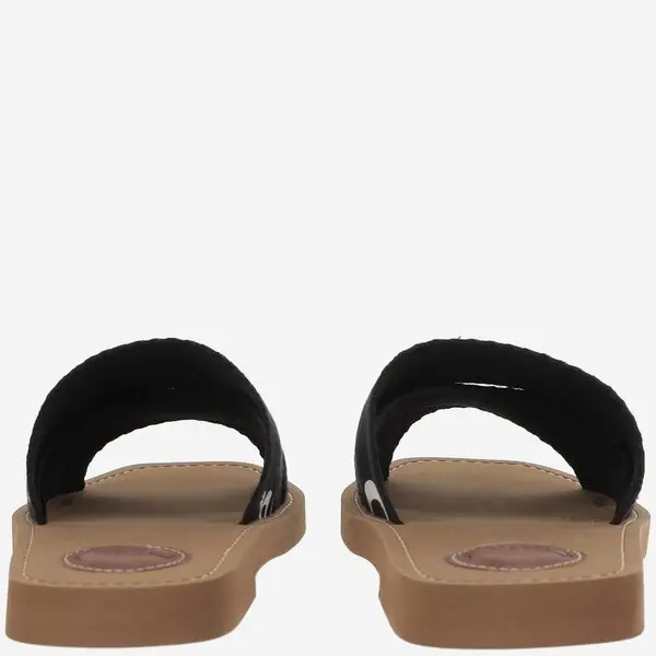 Chloé Woody Flat Sandals - Black