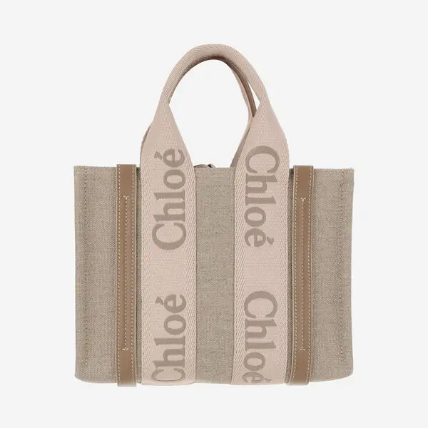 Chloé Small Woody Linen Tote Bag - Multi