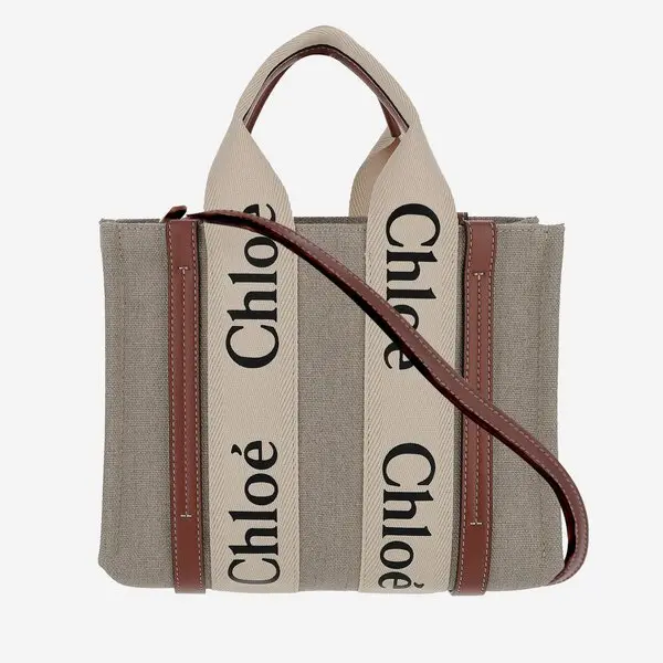 Chloé Small Woody Linen Tote Bag - Brown