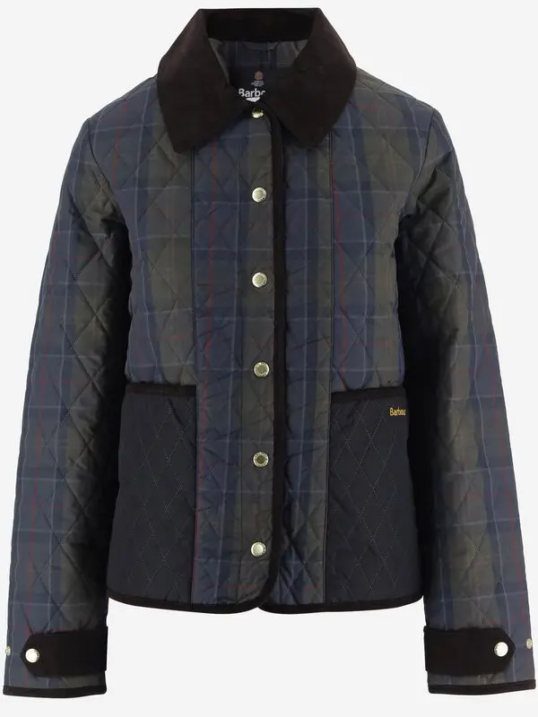 Barbour Quilted Nylon Jacket With Check Pattern