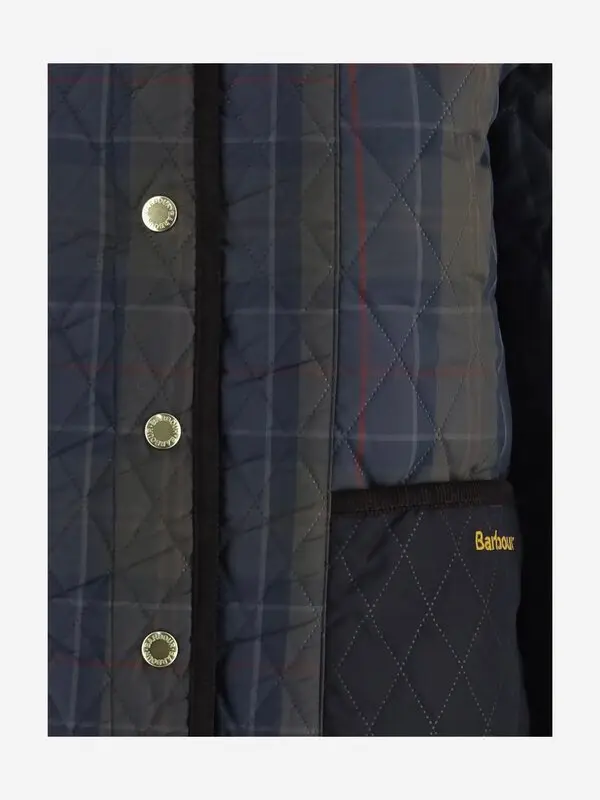 Barbour Quilted Nylon Jacket With Check Pattern