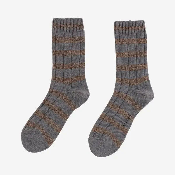 ANT45 Stretch Cotton Blend Socks With A Striped Pattern - Multi
