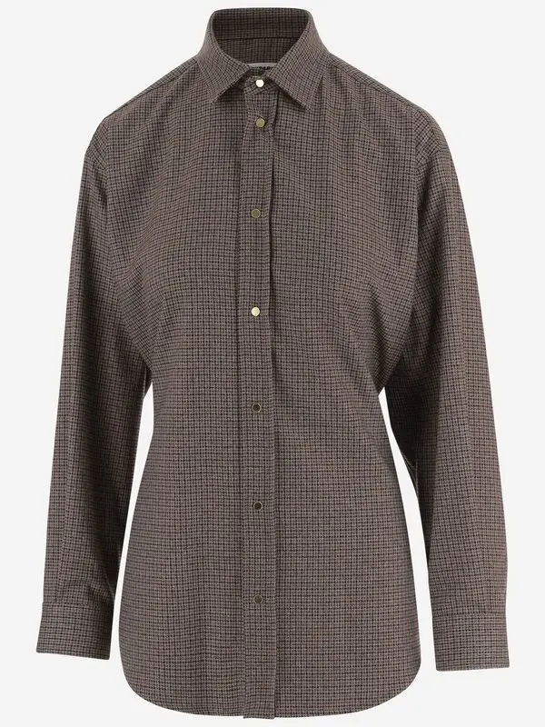 DARKPARK Checked Stretch Viscose Blend Shirt
