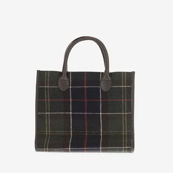 Barbour Barrhill Tote Bag In Wool Blend With Check Pattern