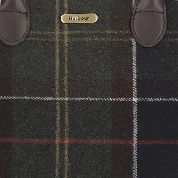 Barbour Barrhill Tote Bag In Wool Blend With Check Pattern
