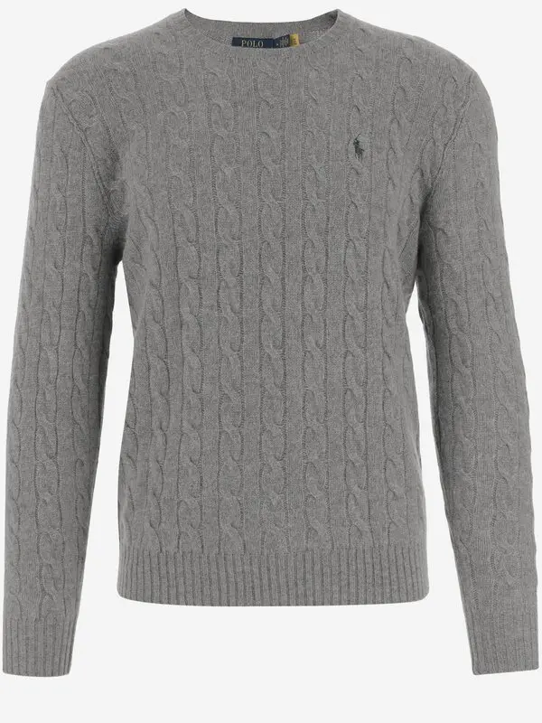 Polo Ralph Lauren Wool And Cashmere Cable Knit Sweater - Grey
