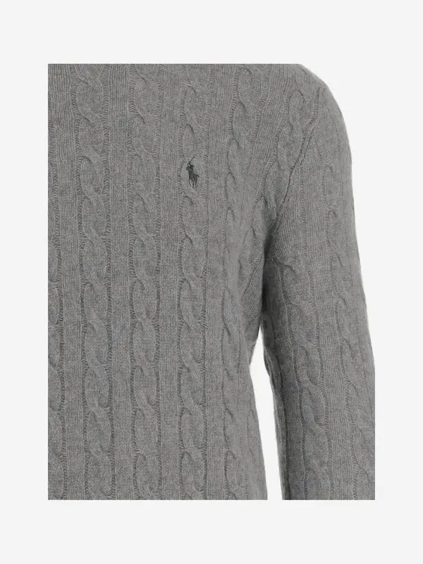 Polo Ralph Lauren Wool And Cashmere Cable Knit Sweater - Grey