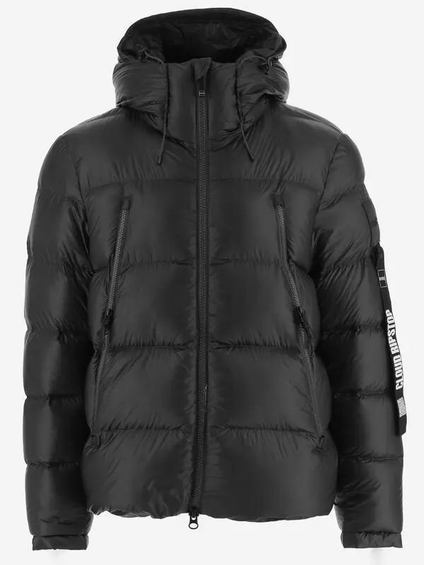 OUTHERE Quilted Nylon Down Jacket With Hood - Black