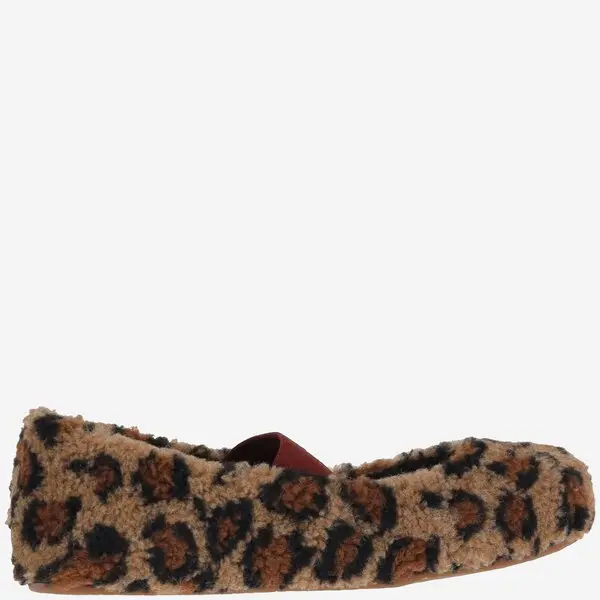 Moon Boot Shearling Flats With Animal Print - Multi