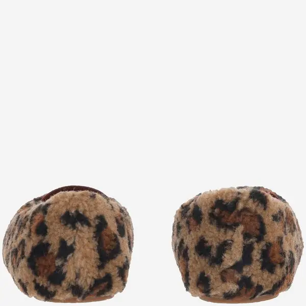 Moon Boot Shearling Flats With Animal Print - Multi